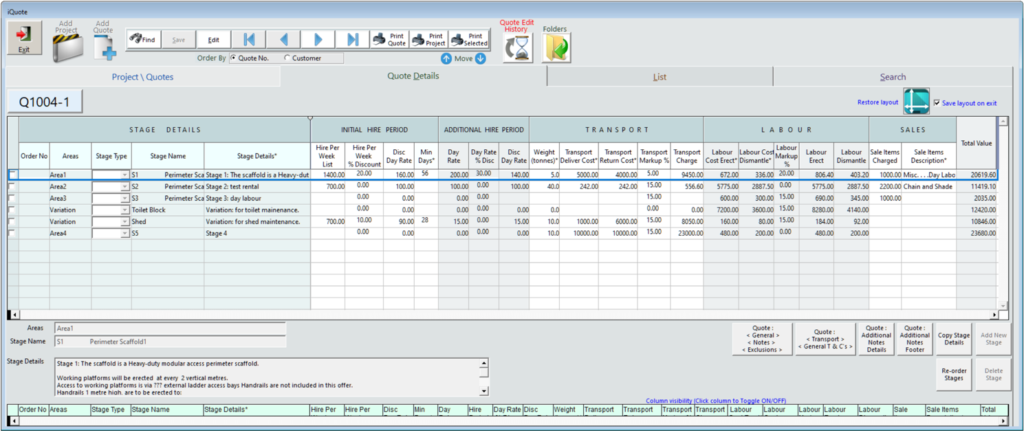 iQuote® Quotation Management and CRM » Scaffolding Software