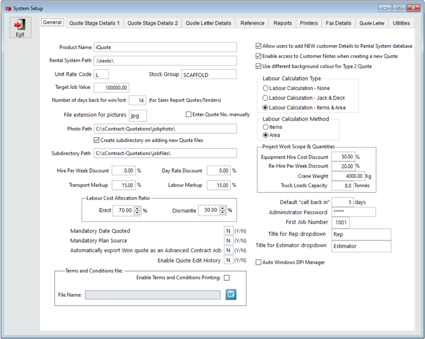iQuote® Quotation Management and CRM » Scaffolding Software